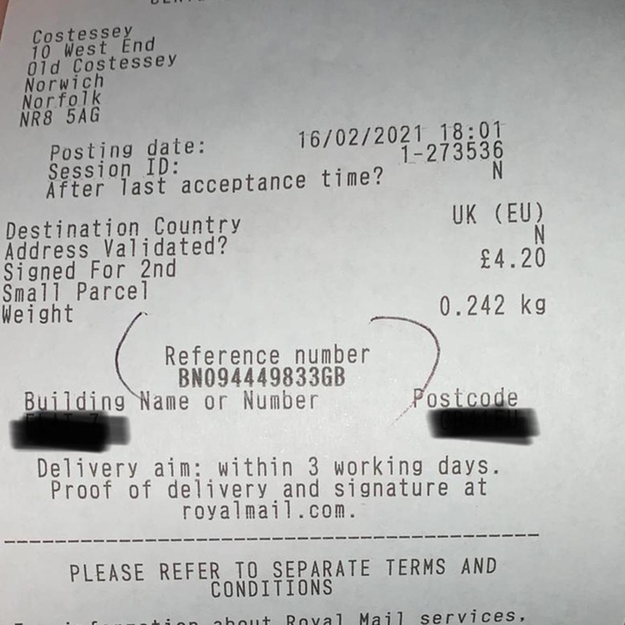 Proof of postage 🤍 @hdalmon - Depop