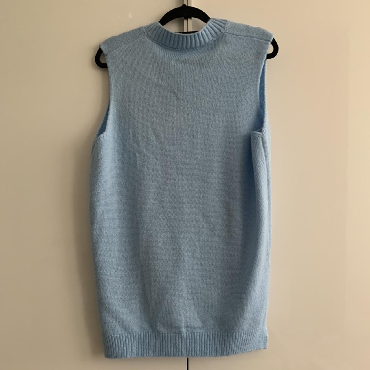 Pale Blue Knitted Vest. Great layering piece for... - Depop