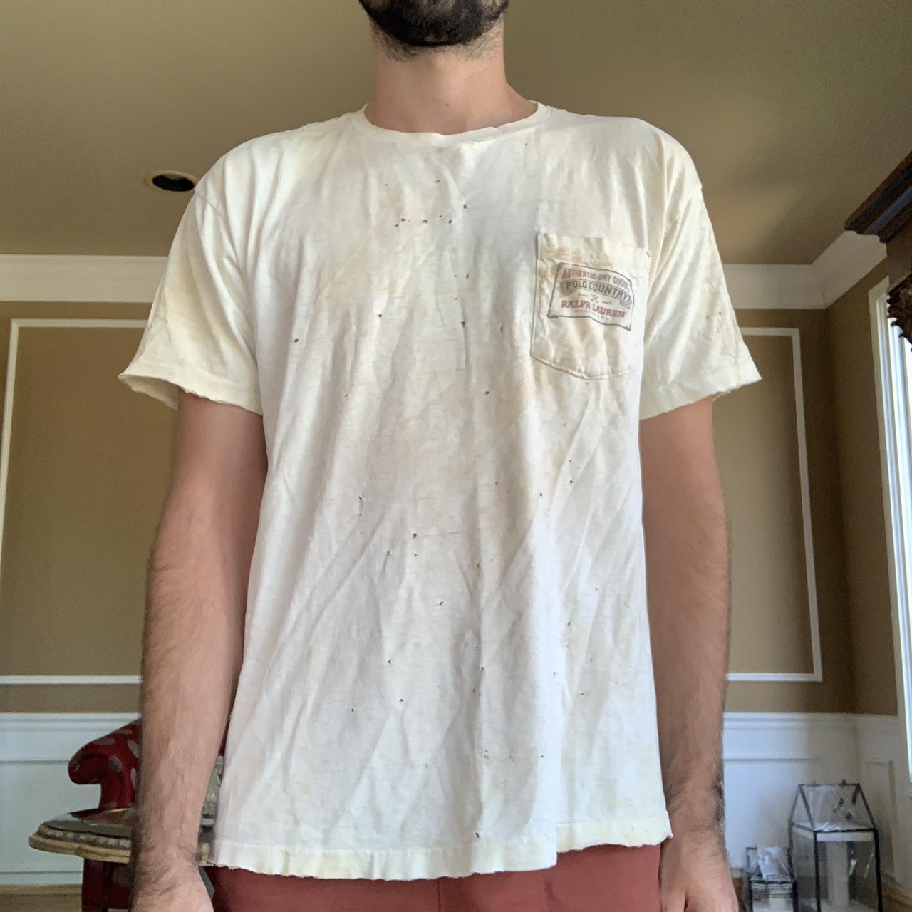 Ultra-Distressed 90s Polo T-Shirt Tattered n... - Depop