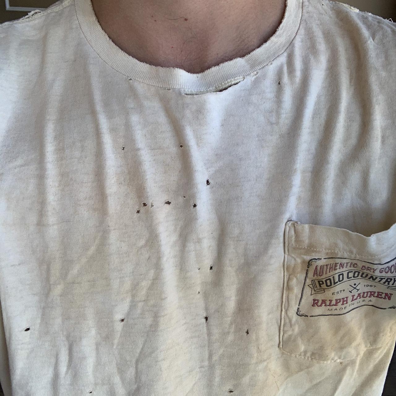 Ultra-Distressed 90s Polo T-Shirt Tattered n... - Depop