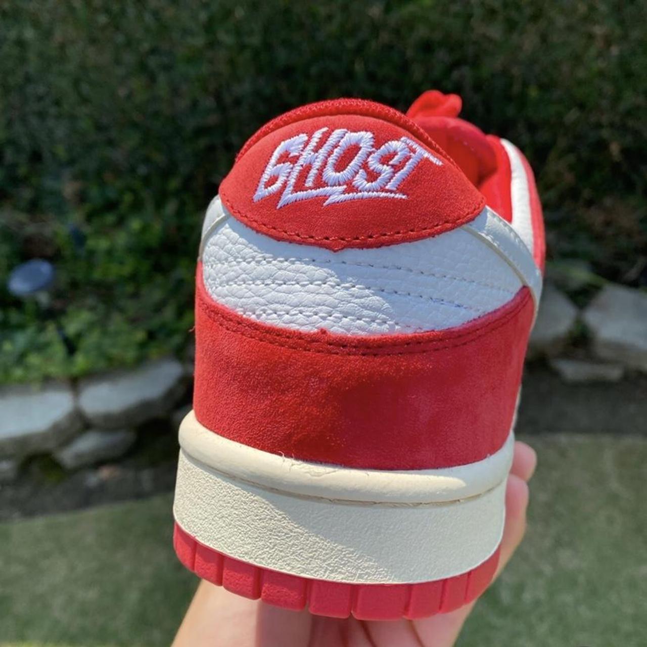 Cherry Red Ghost Custom Dunks Brand new never worn... - Depop