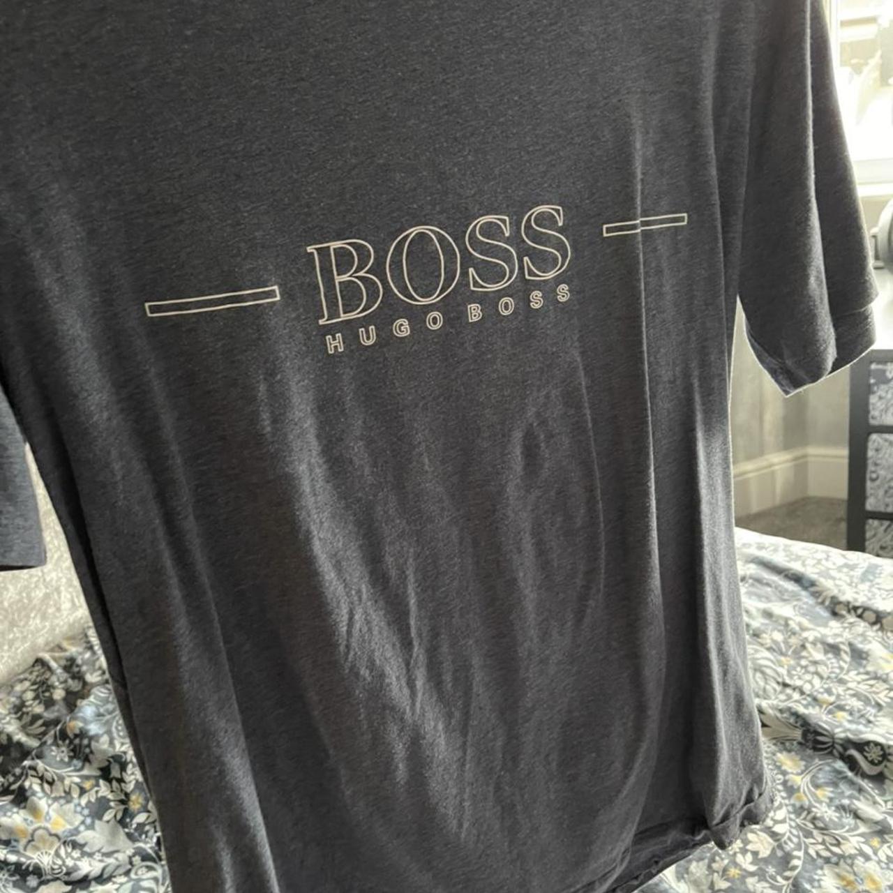 Light grey Hugo boss t shirt in a brilliant... - Depop