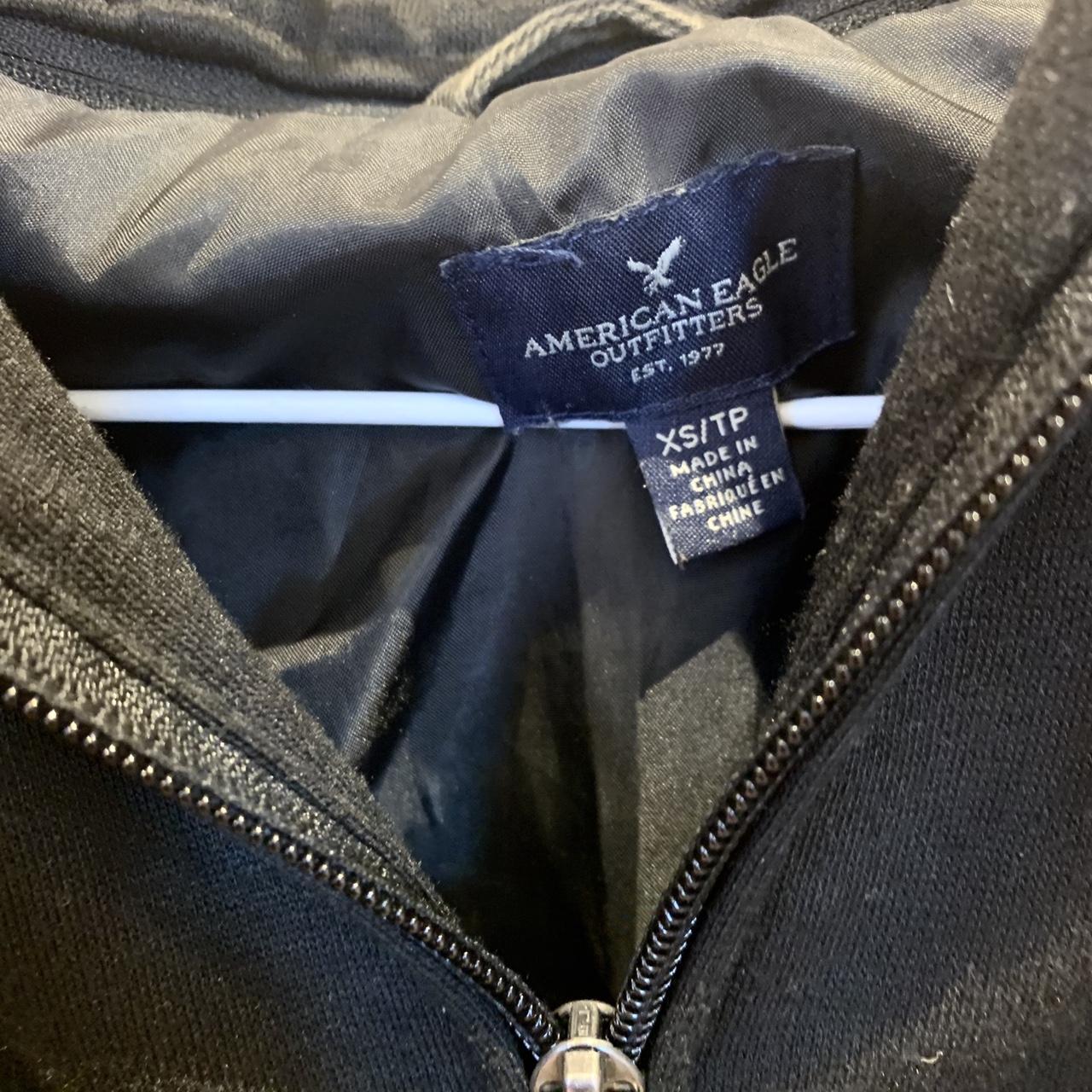 American Eagle Jacket. Khaki denim with faux leather... - Depop