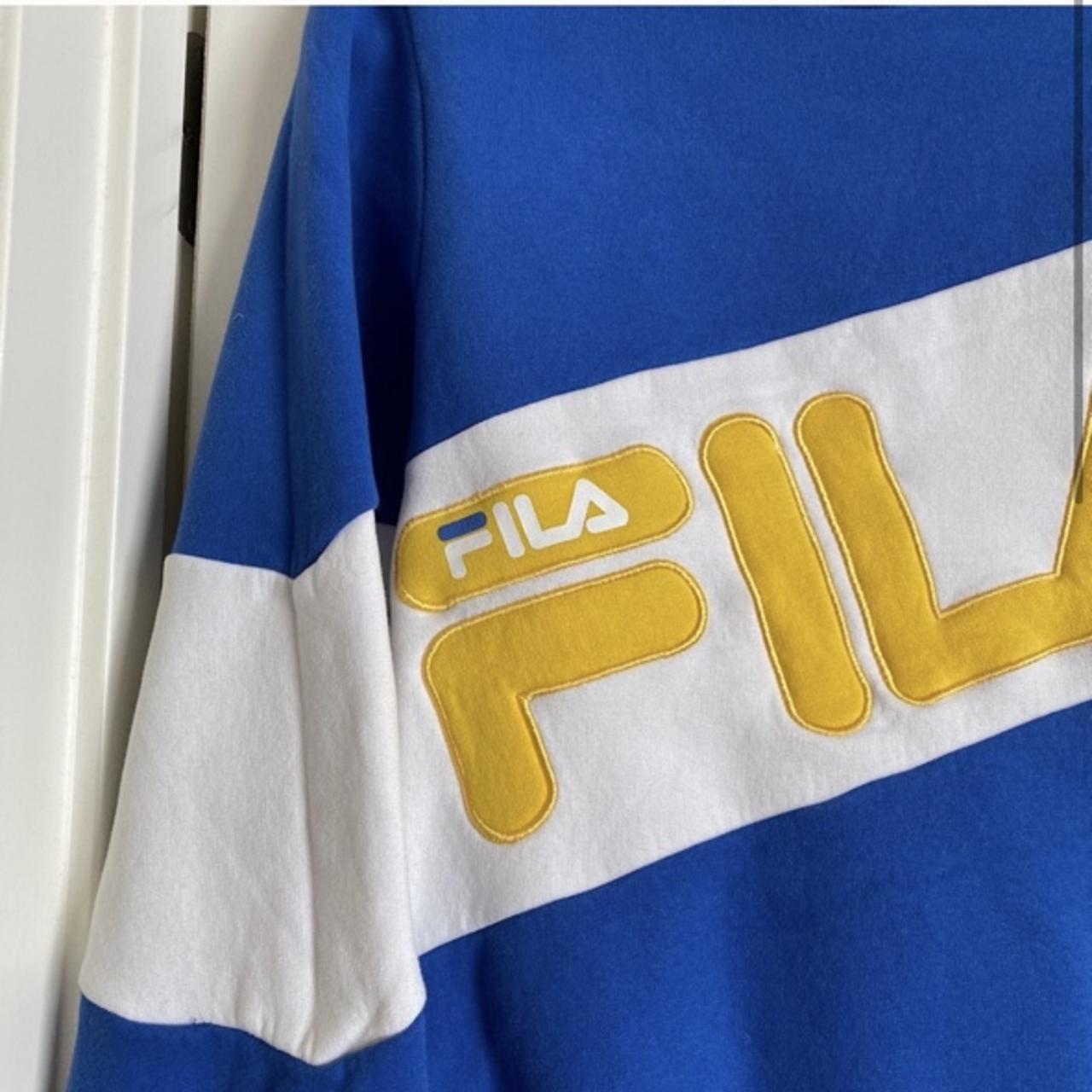 Fila blue crew neck sweater pullover size xs in... - Depop