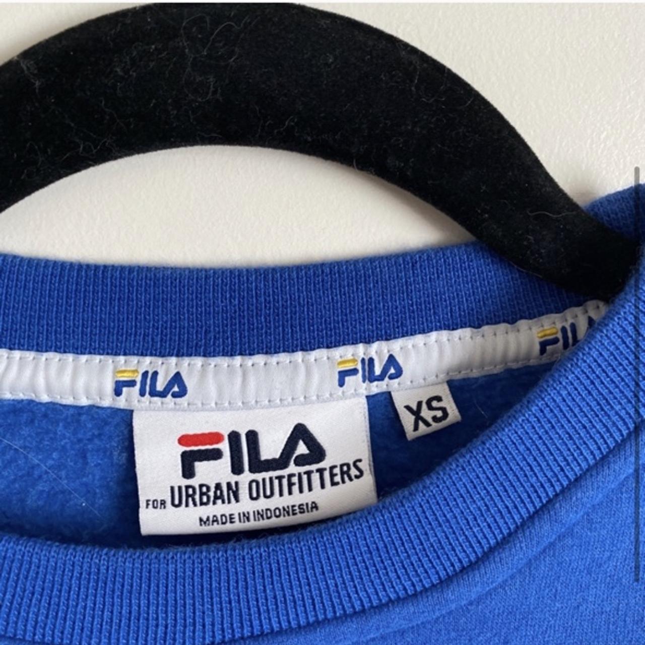 Fila blue crew neck sweater pullover size xs in... - Depop