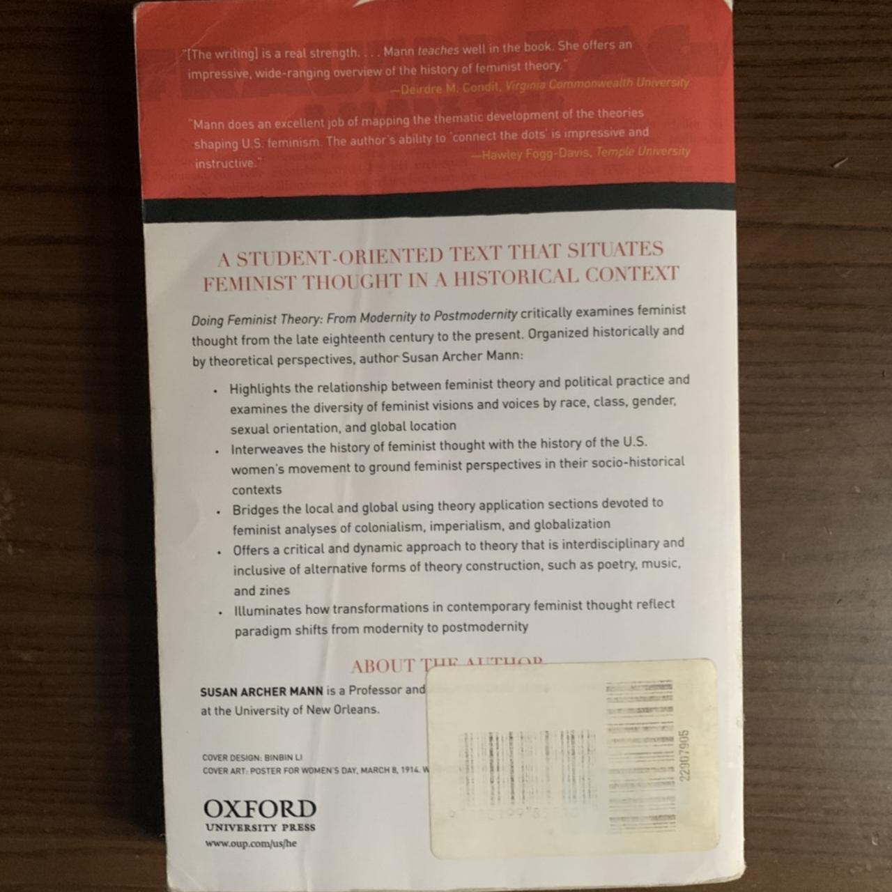 Doing Feminist Theory by Susan Archer Mann FREE... - Depop