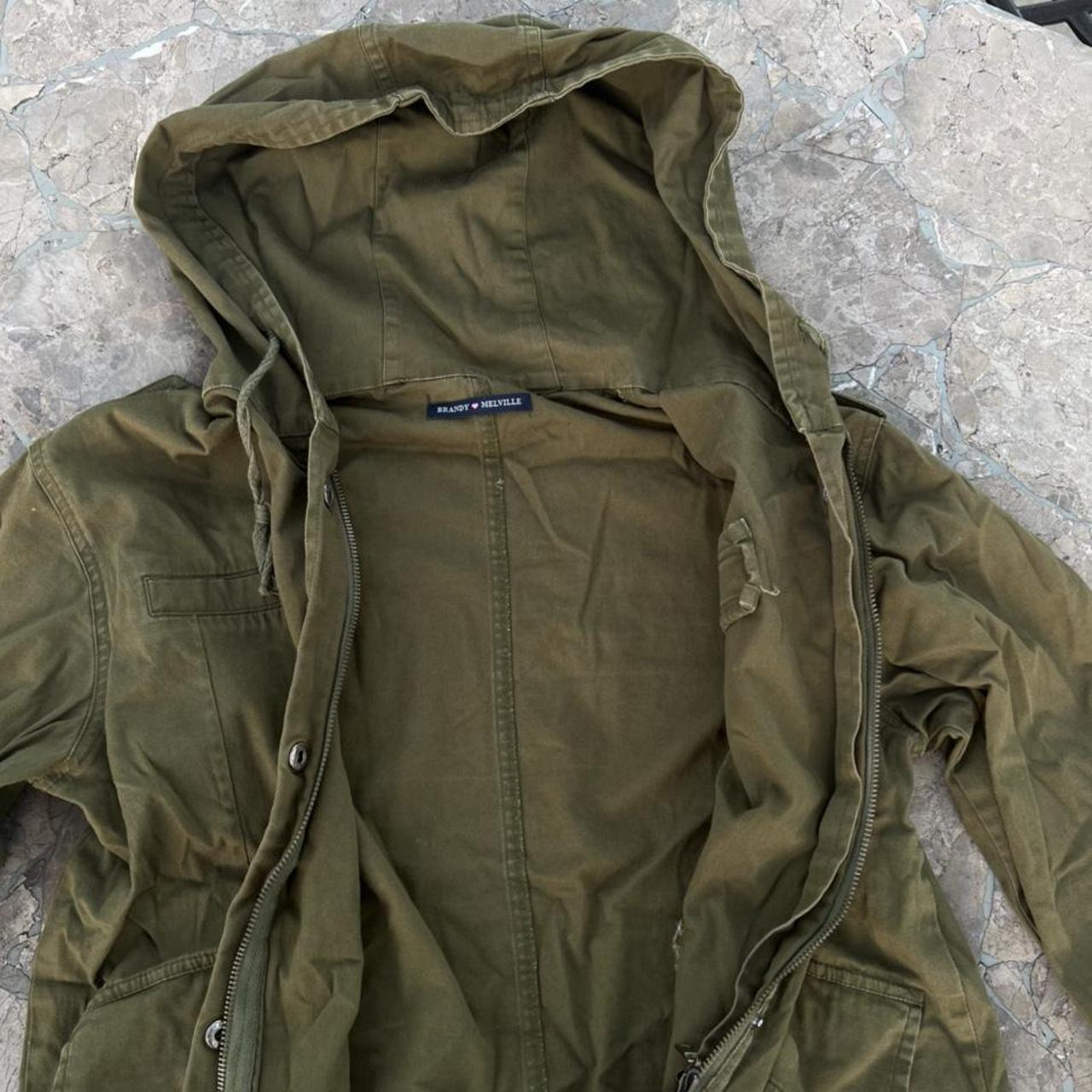 Brandy Melville Women's Green and Khaki Jacket | Depop