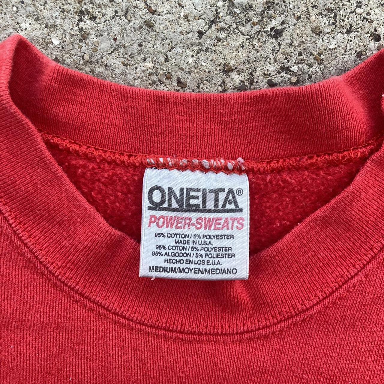 ⛵️ TRUE VINTAGR ONEITA POWER SWEATS BRIGHT RED... - Depop