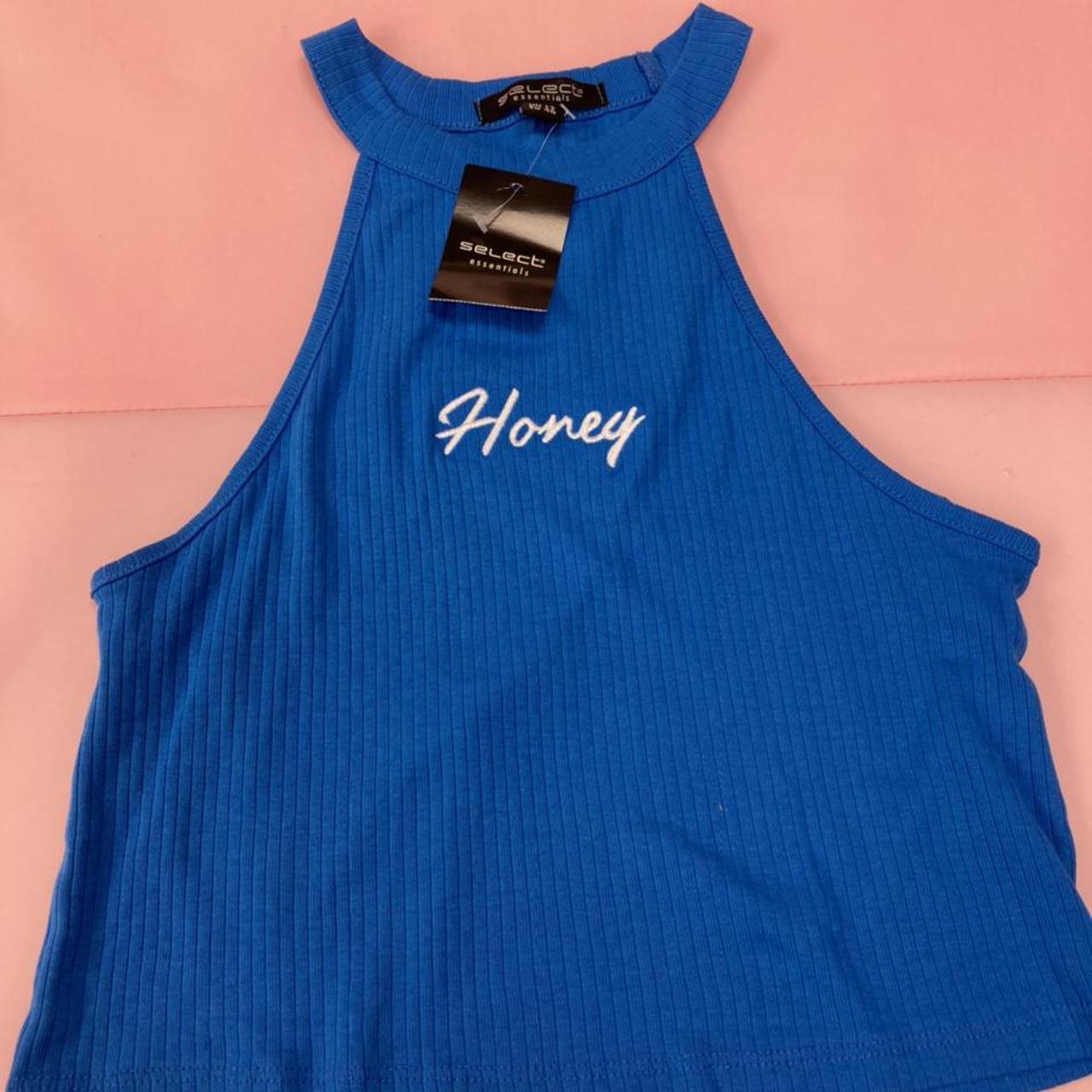 Dark blue ribbed crop top ,brand new with tags on... - Depop