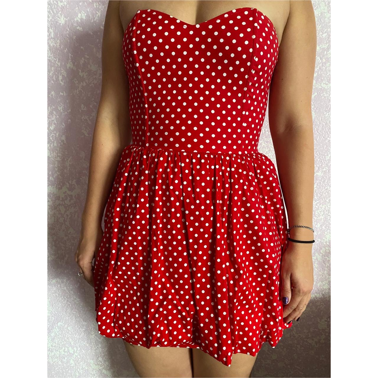 Cute Red With White Polka Dot Bubble Dress With Depop