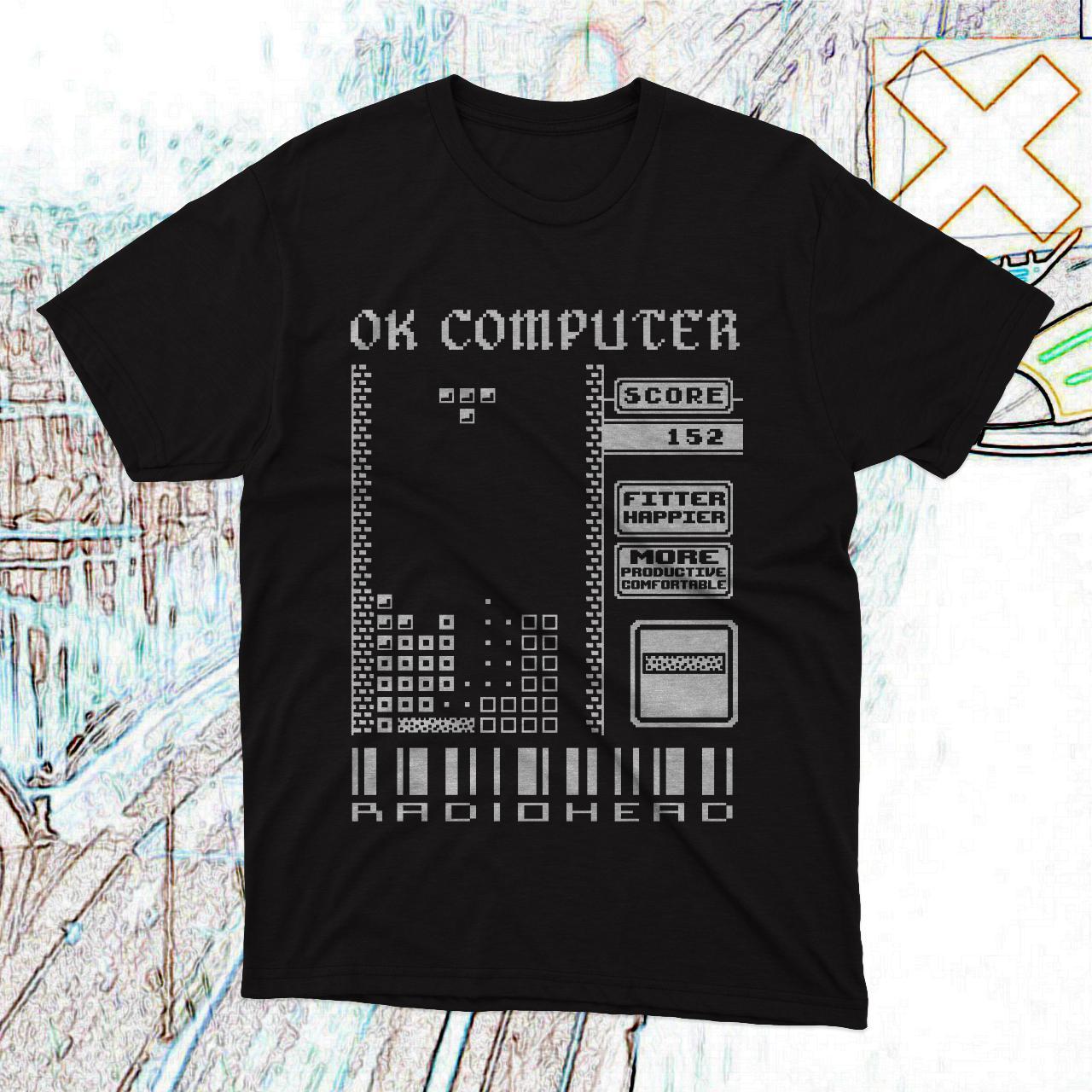 RADIOHEAD OK COMPUTER INSPIRED T-SHIRT / / FITTER... - Depop