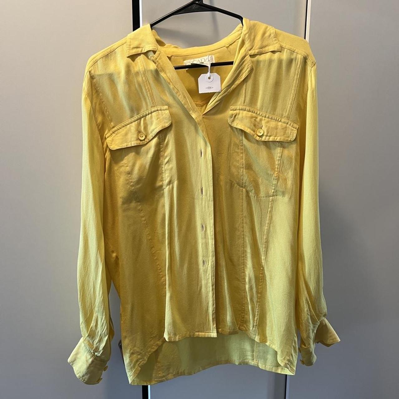 Vintage escada shirt in bright citrus Purchased... - Depop