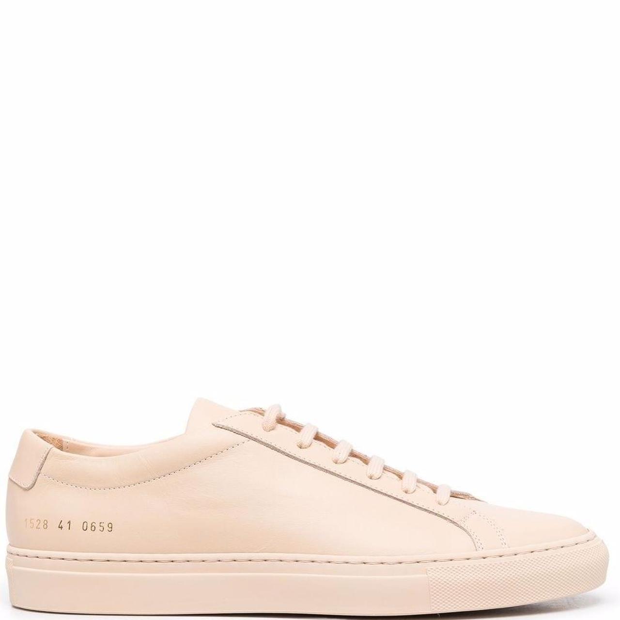 Common Projects Women's Tan and Pink Trainers | Depop