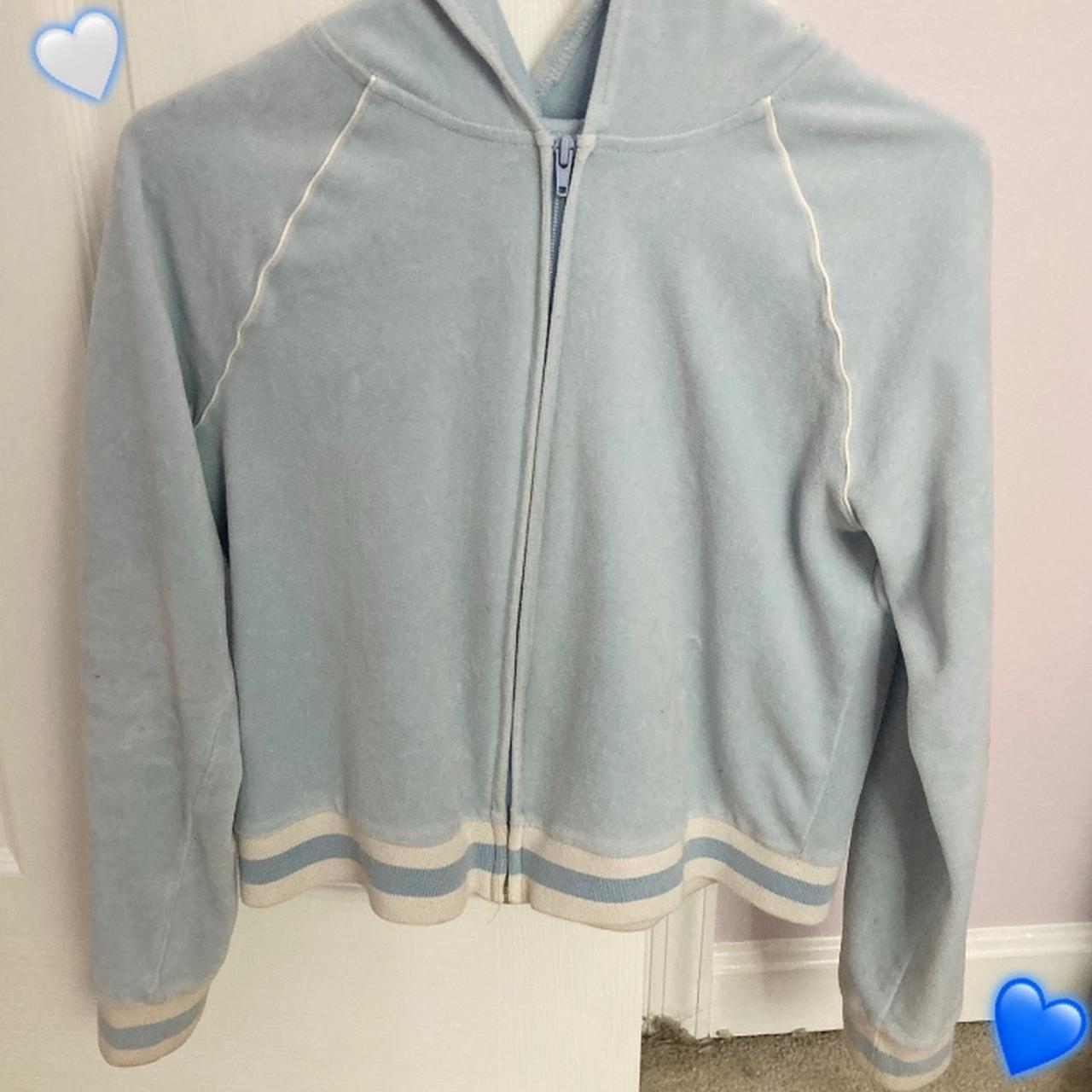 💙🤍baby blue velvet jacket!!💙🤍 - so cute and perfect... - Depop