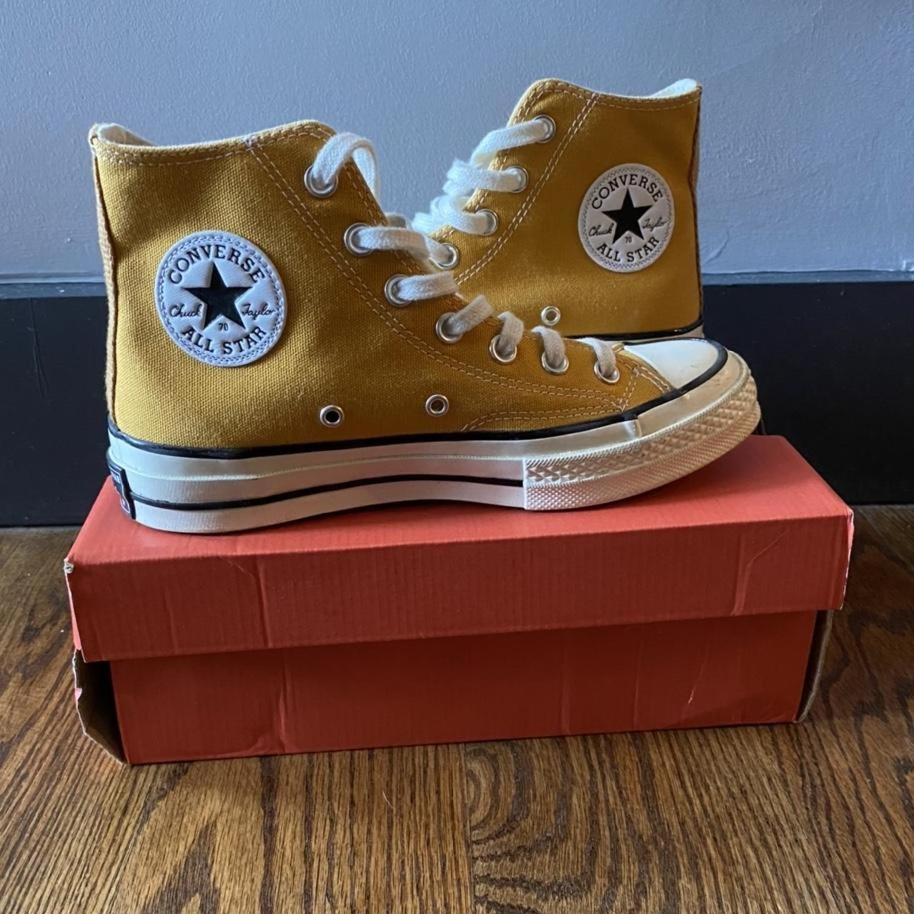 Converse Women's Yellow Trainers | Depop