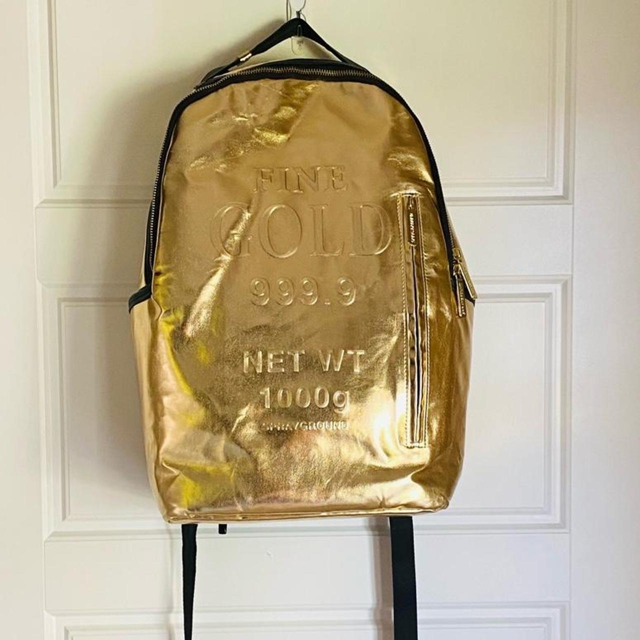 Sprayground fine gold bar 999.9 backpack! In great... - Depop