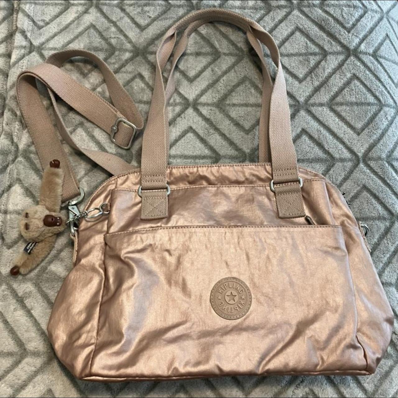 Rose Gold Kipling Shoulder Bag with a Crossbody... - Depop