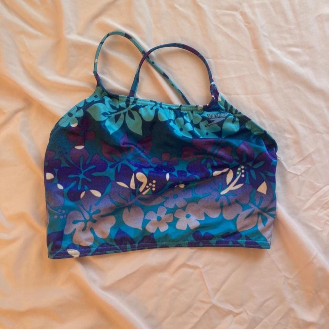Blue Swim Top #flowers #hawaii #beach #swimwear... - Depop