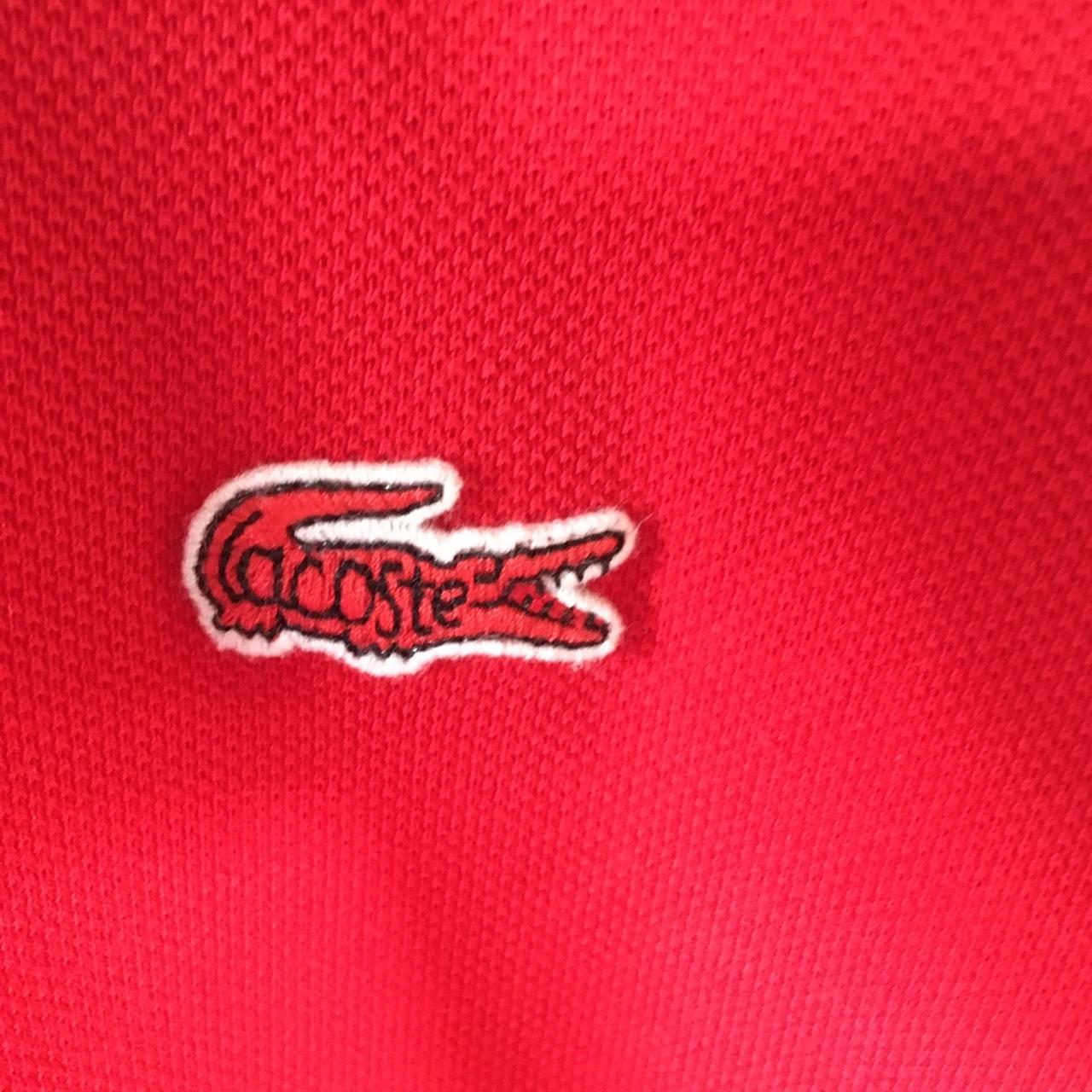 Lacoste red long sleeve polo shirt Men’s Large - Depop