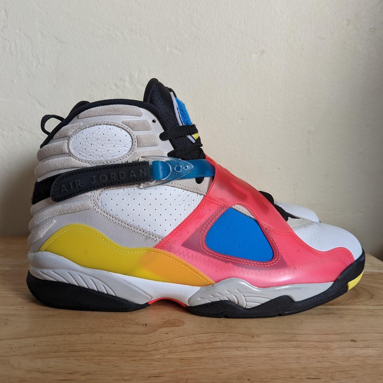 Nike Air Jordan 8 Retro SP SE White Multicolor Shoes... - Depop