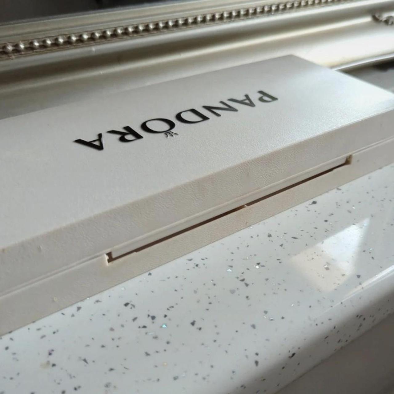 Large cream plastic PANDORA jewelry box. Contents... - Depop