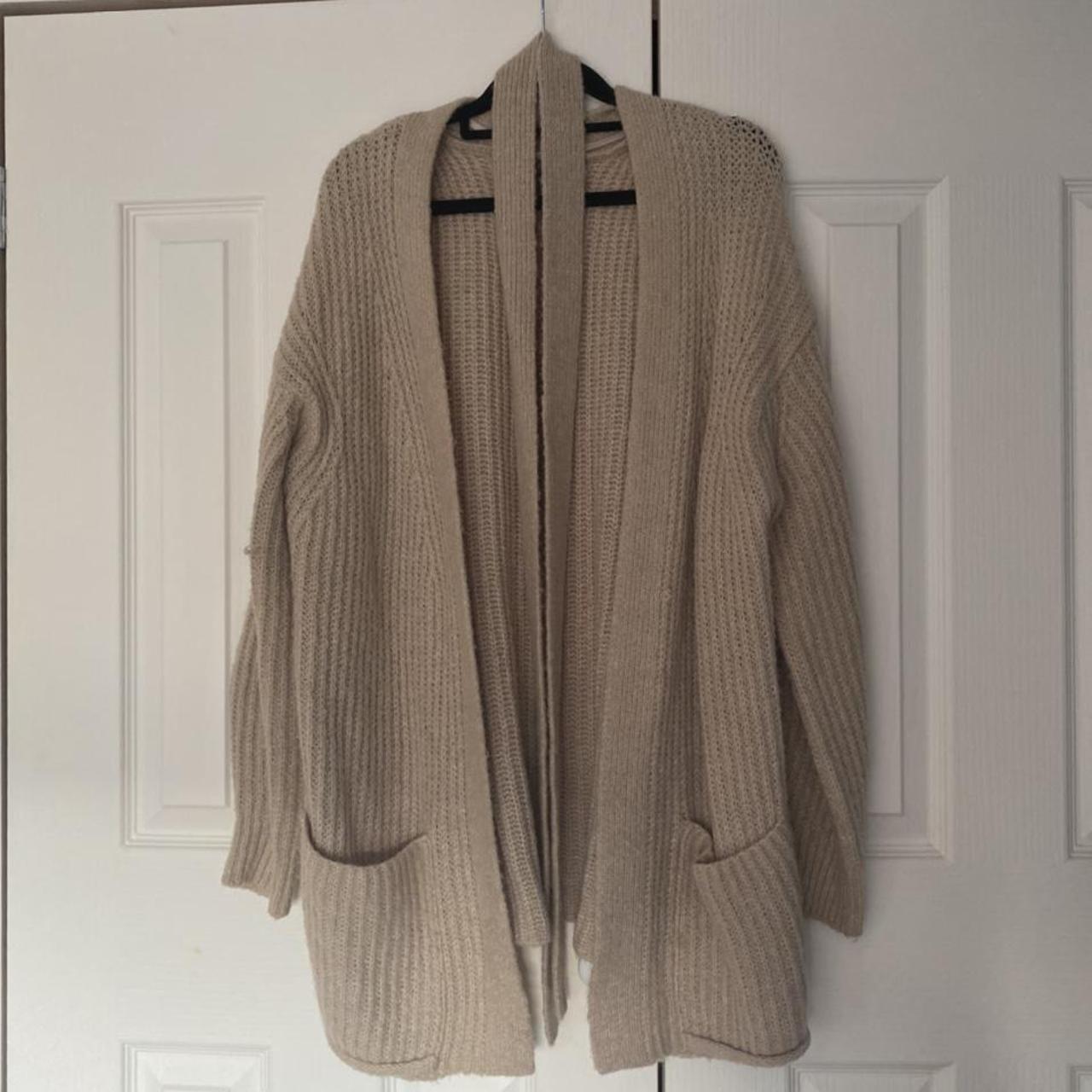 Primark cream chunky knit cardigan Worn a handful of... - Depop