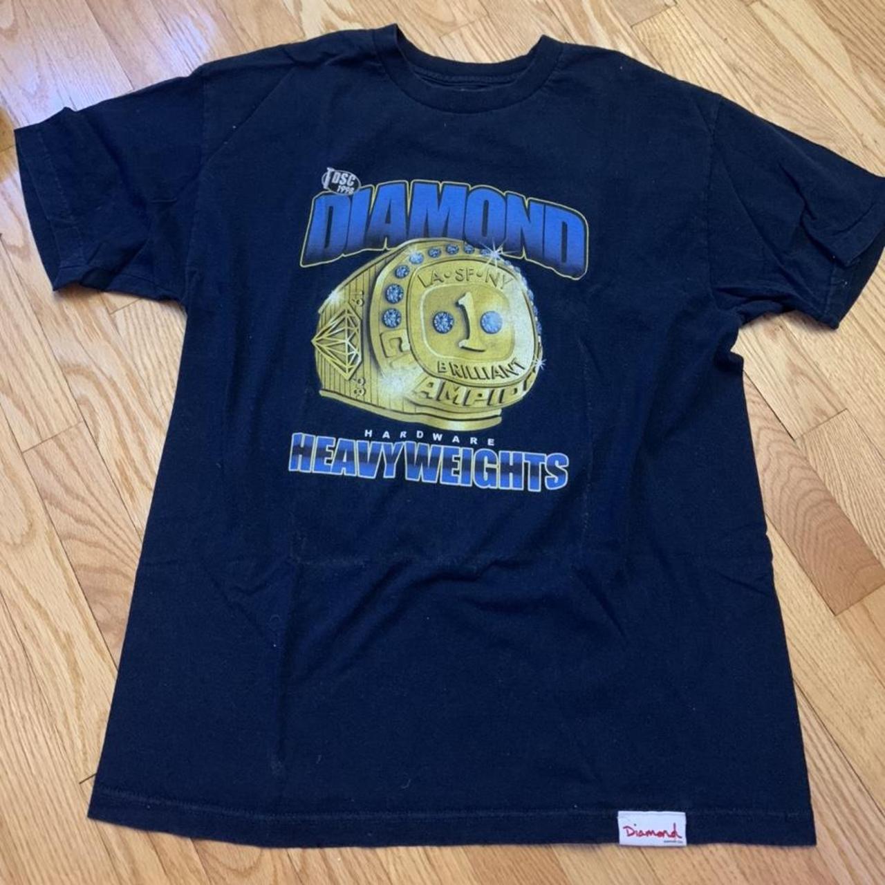 diamond graphic tee - oversized - navy blue - Depop