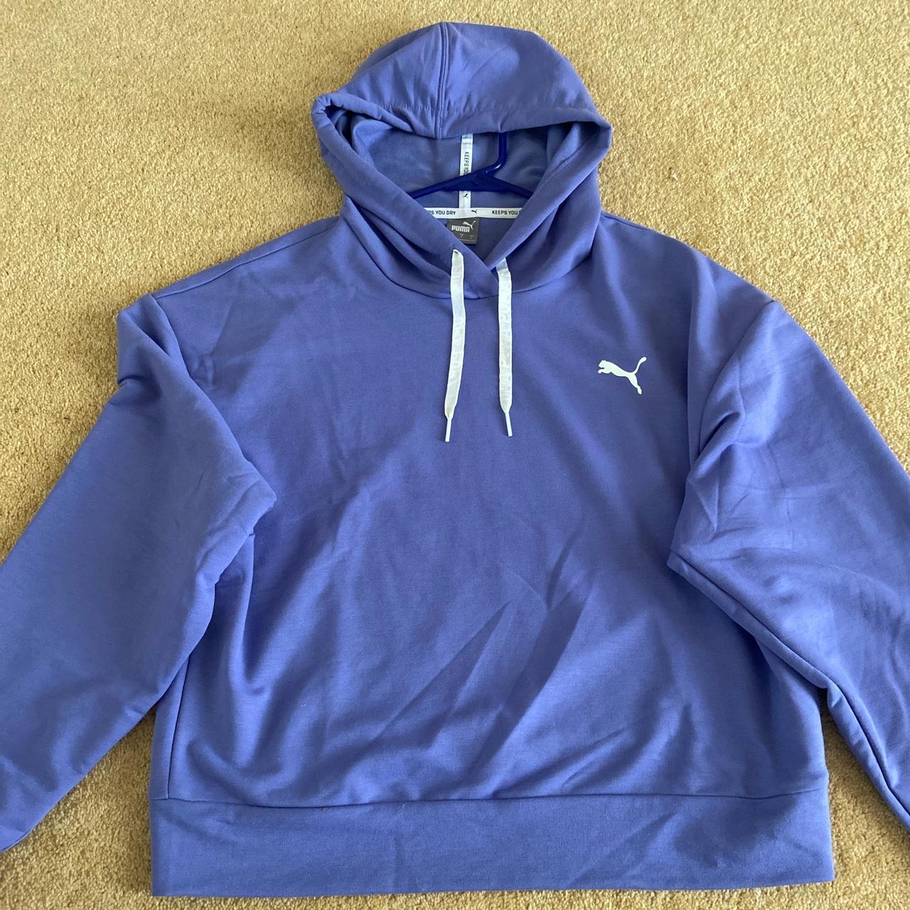 Cropped puma hoodie in purple Perfect condition... - Depop