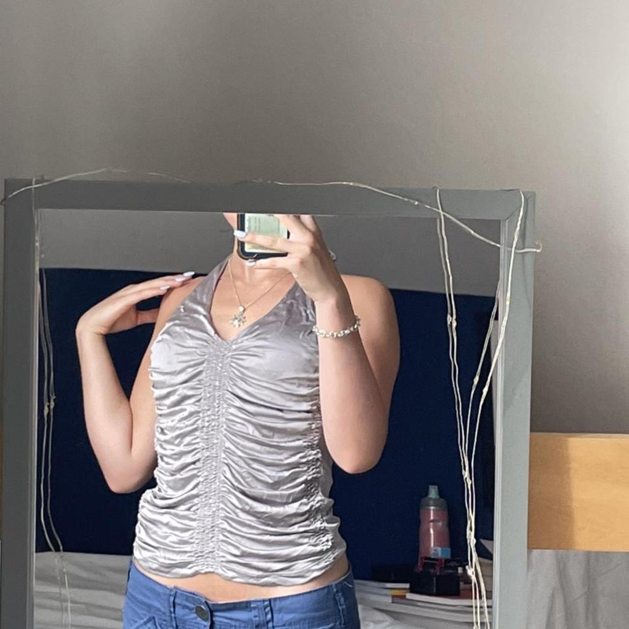 most gorg vintage halter neck - slinky material -... - Depop