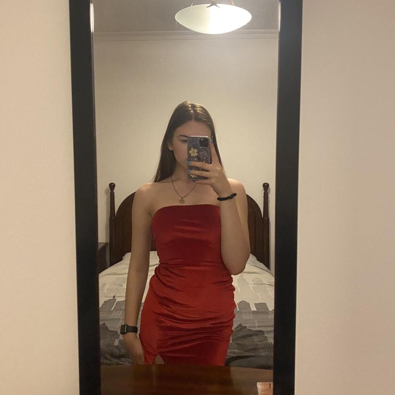 Red velour / velvet red dress from PLT Bodycon mini... - Depop