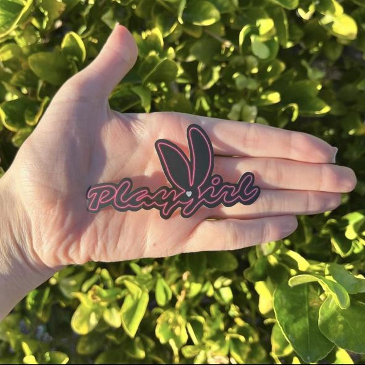 Playboy Pink and Black Stickers | Depop