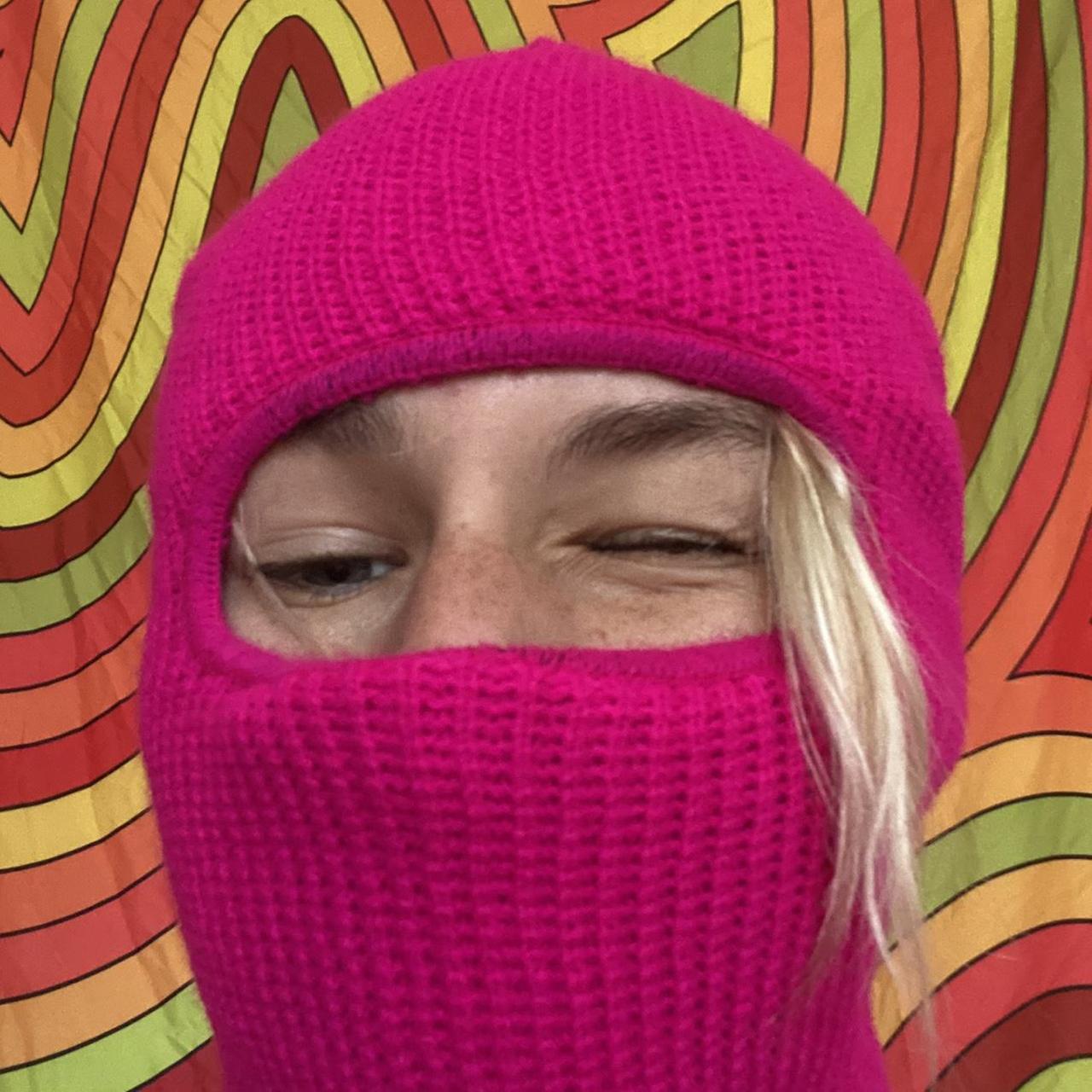 Ski-Mask hot pink ski mask super stretchy and... - Depop