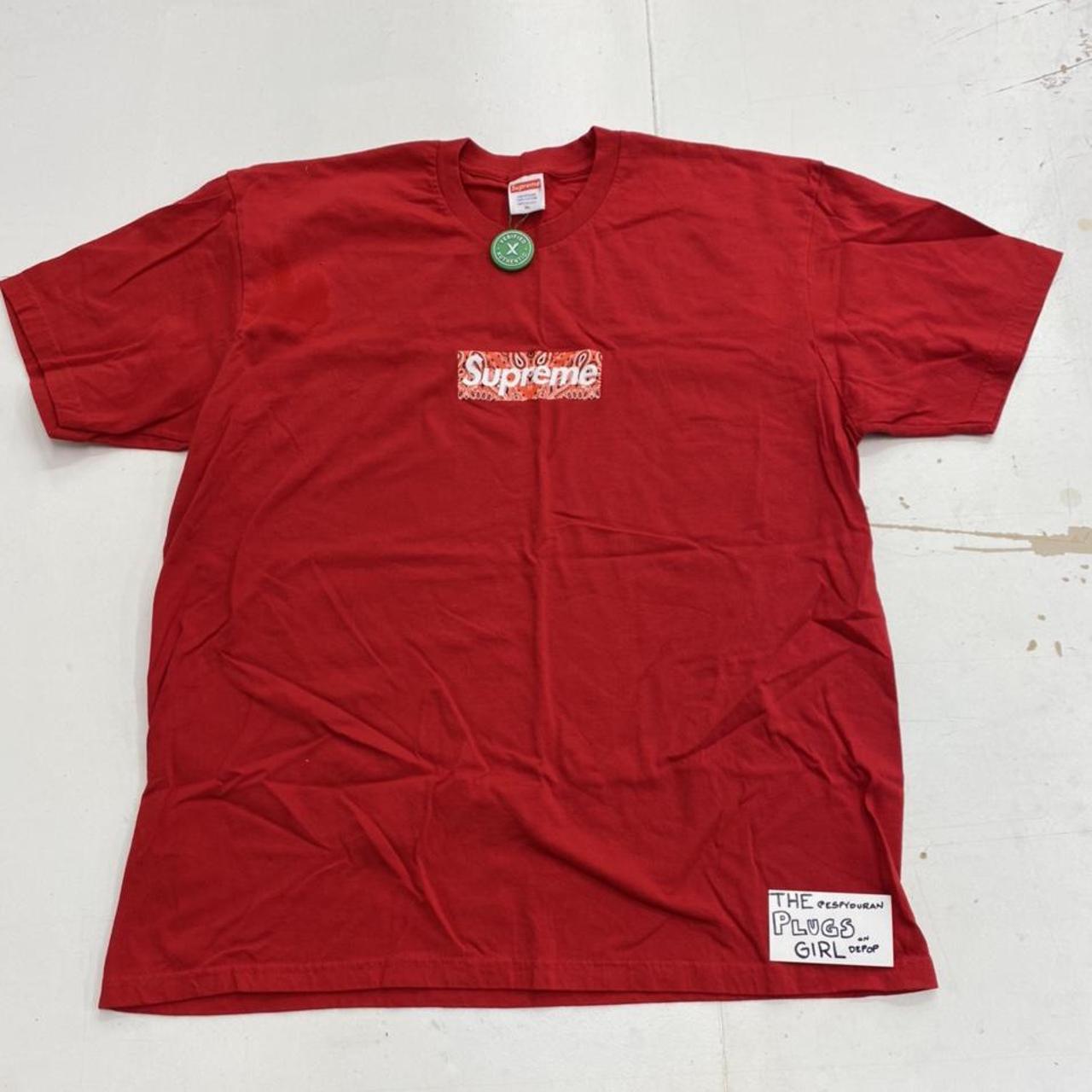 Supreme Bandana Box Logo Tee Red Size XL 100%... - Depop