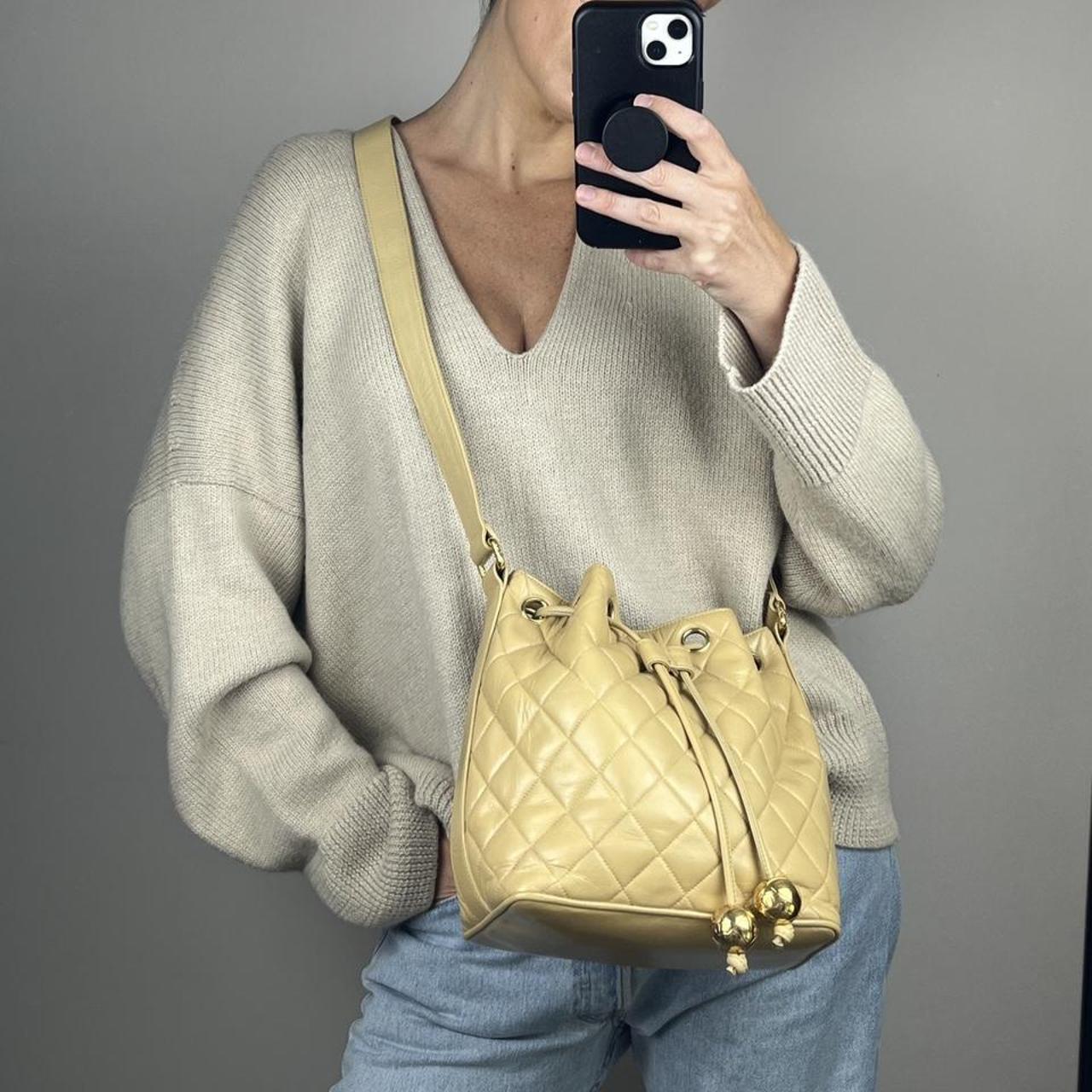 Vintage Chanel beige bucket bag Dm for more photos... - Depop