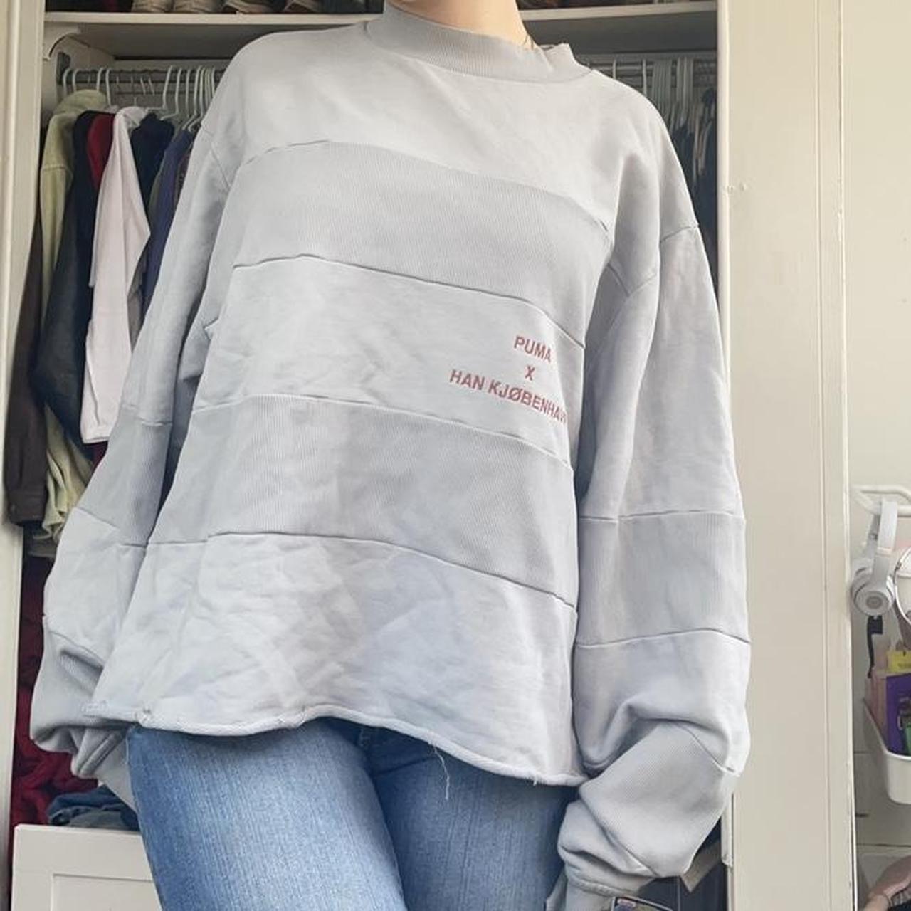 Oversized puma x Han Kjøbenhavn sweater, light... - Depop