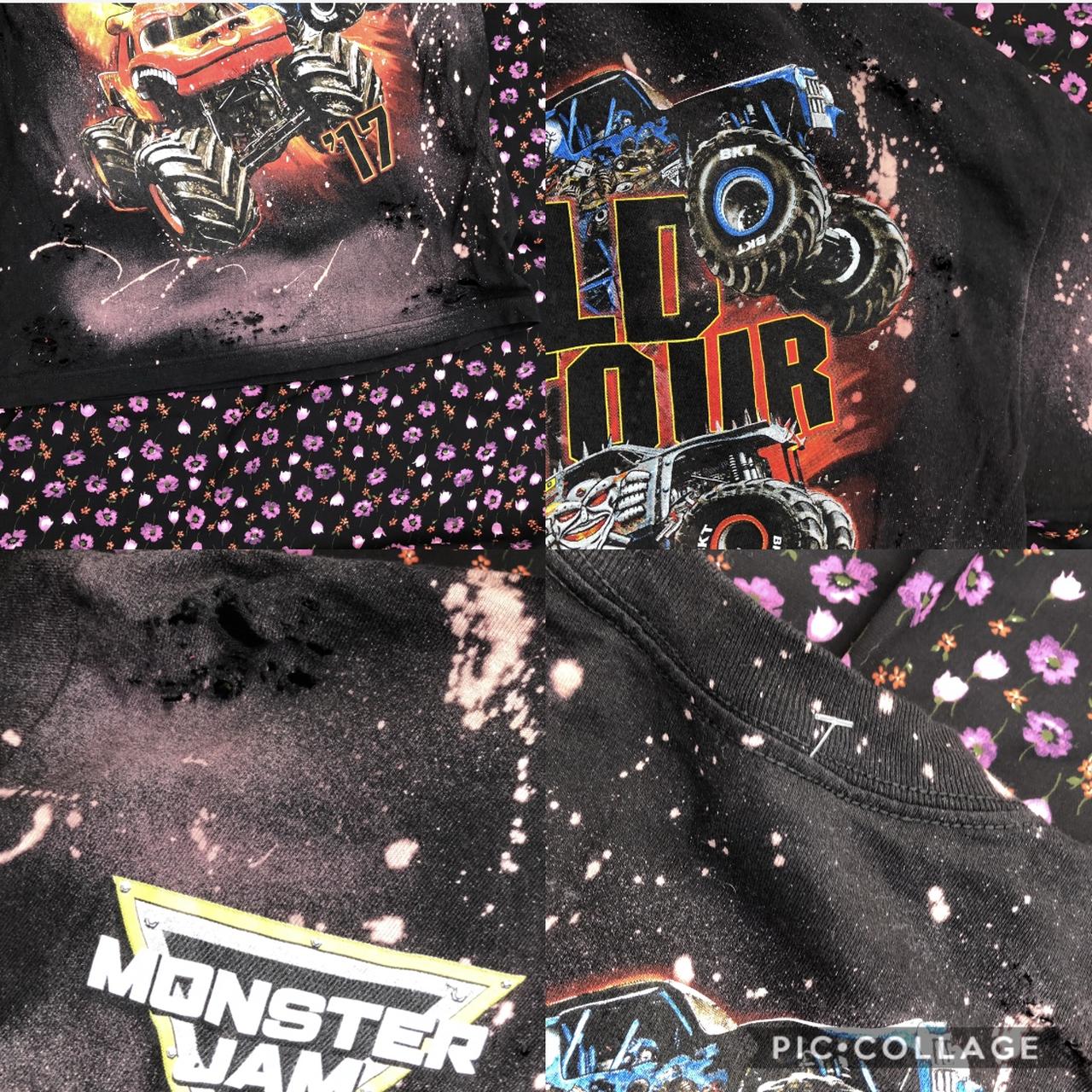 Monster Jam Tour 2017 heavily Distressed T shirt... - Depop