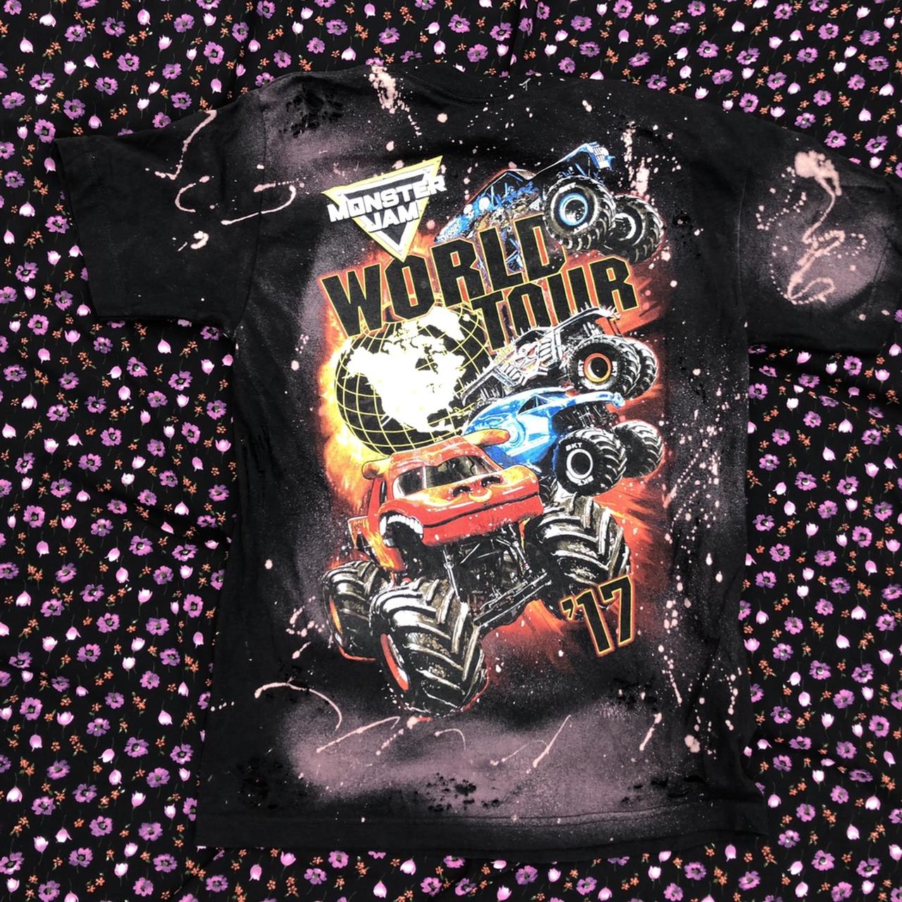 Monster Jam Tour 2017 heavily Distressed T shirt... - Depop