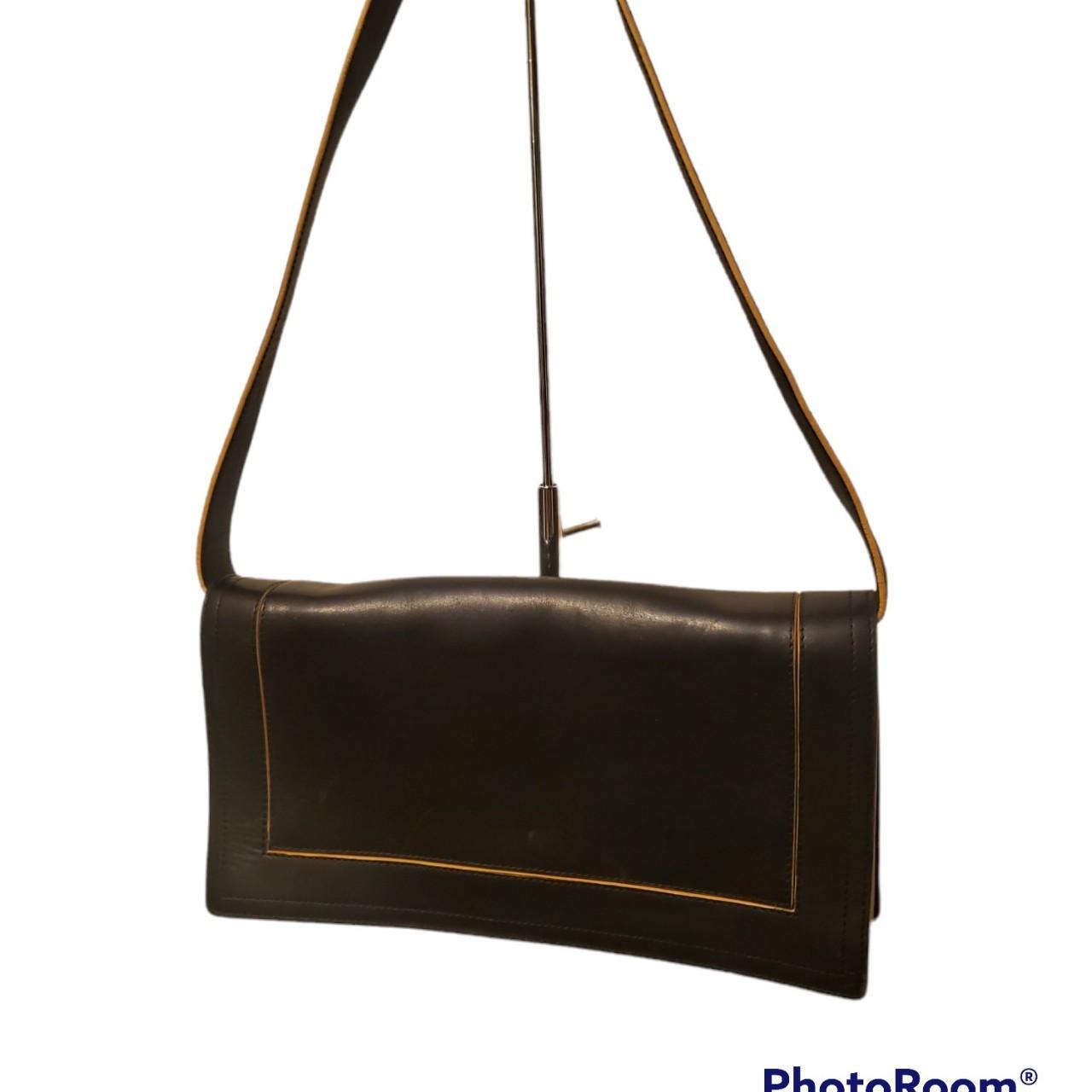 Ellen Tracy leather shoulder purse. Sleek, classy,... - Depop