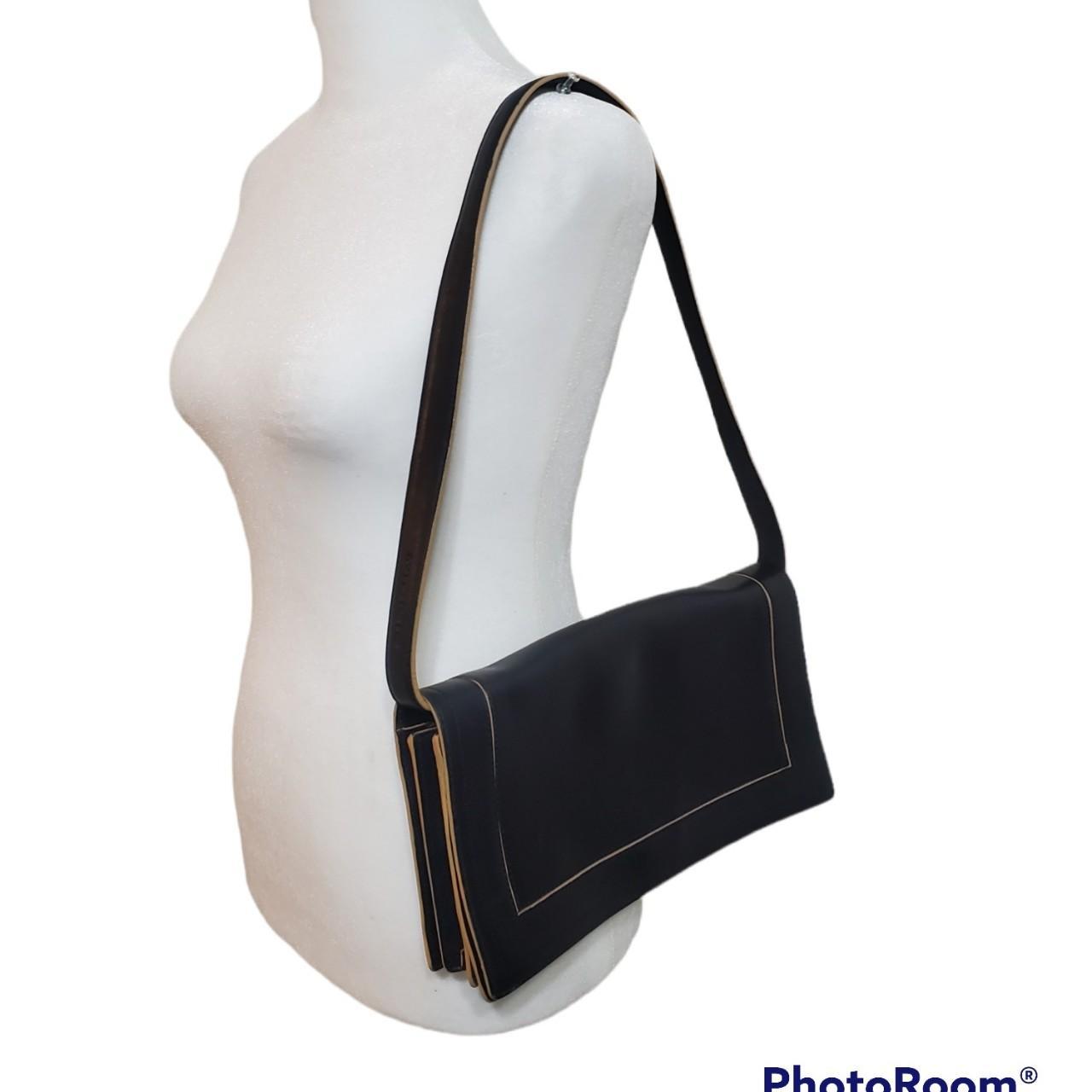 Ellen Tracy leather shoulder purse. Sleek, classy,... - Depop