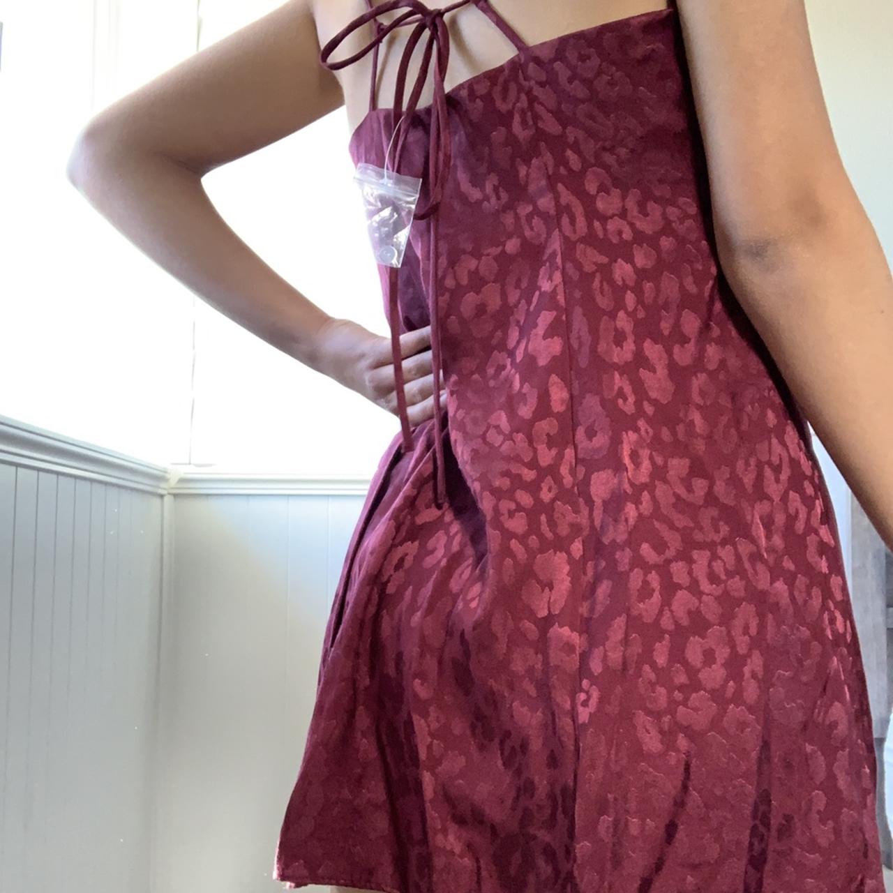 super lightweight maroon cheetah print dress from... - Depop