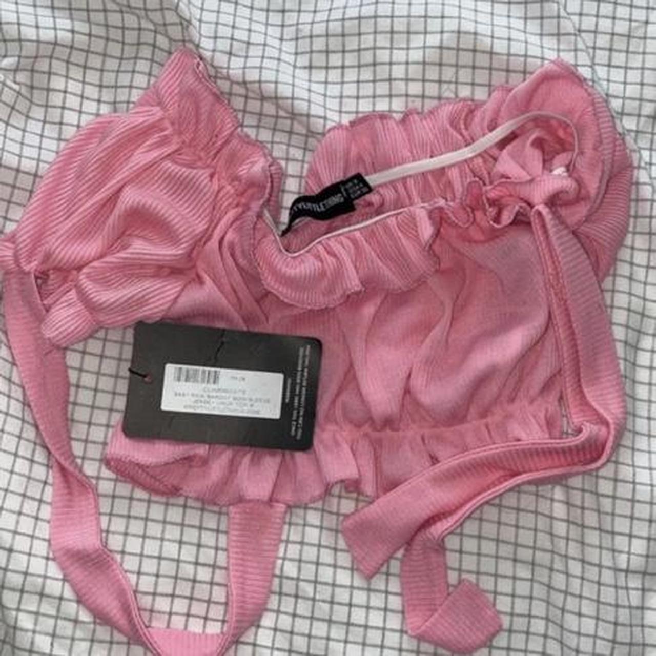 PLT pink frilly crop top Never worn, perfect... - Depop