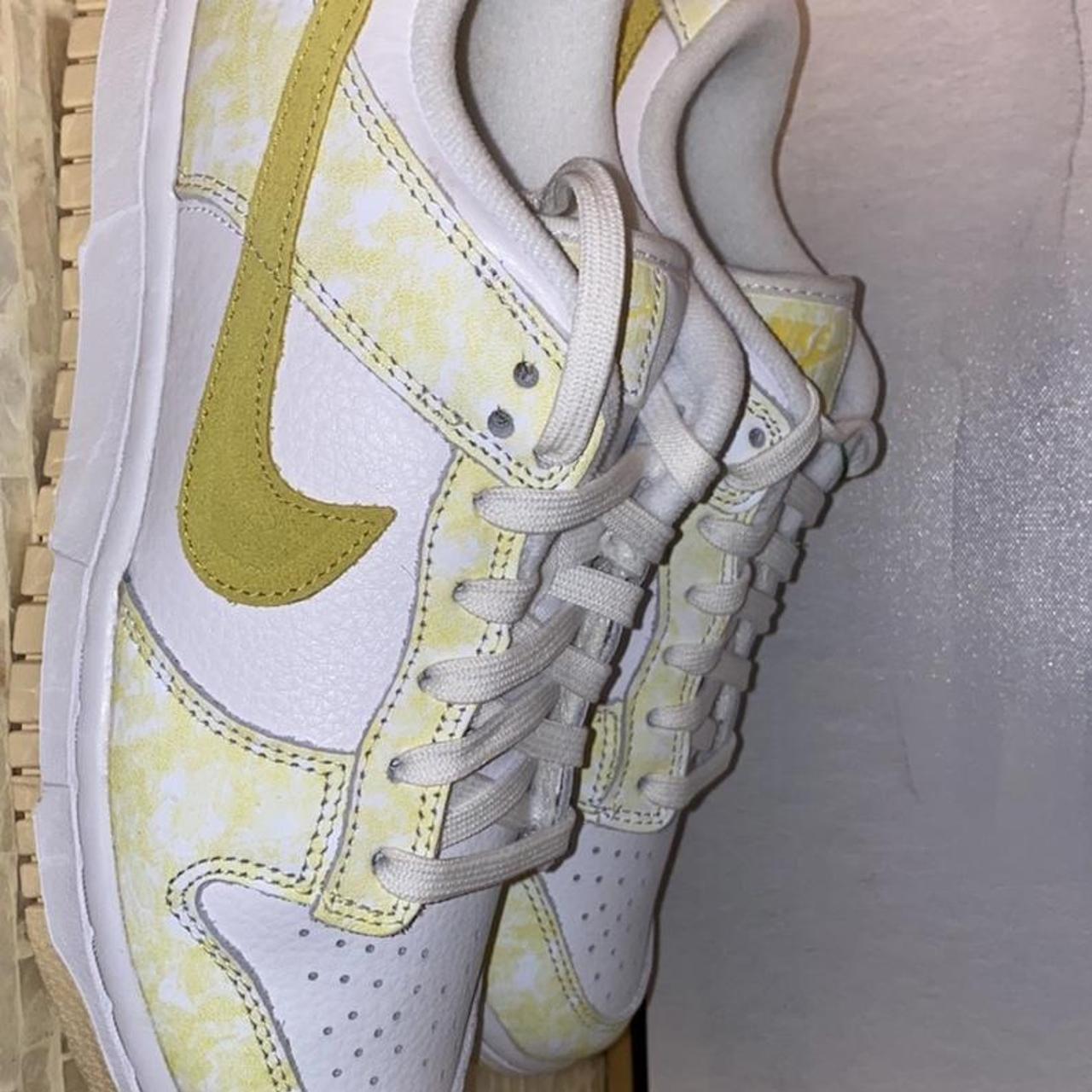 Womens Nike Yellow Strike Dunks Size 6.5W #lowdunks... - Depop