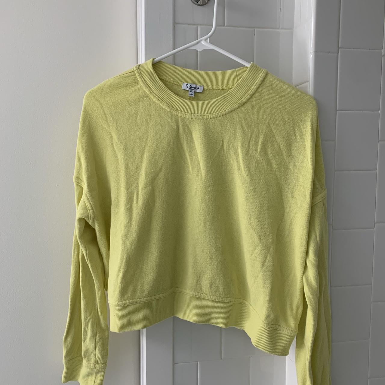 Splendid cropped neon yellow sweater. Gently worn.... - Depop