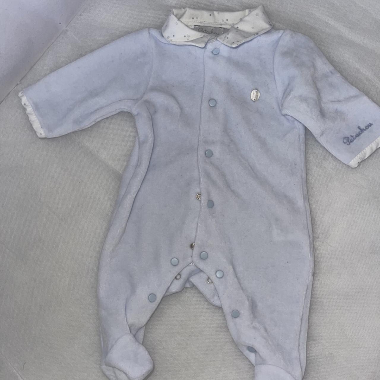 Patachou Blue baby grow age 0 month worn once - Depop