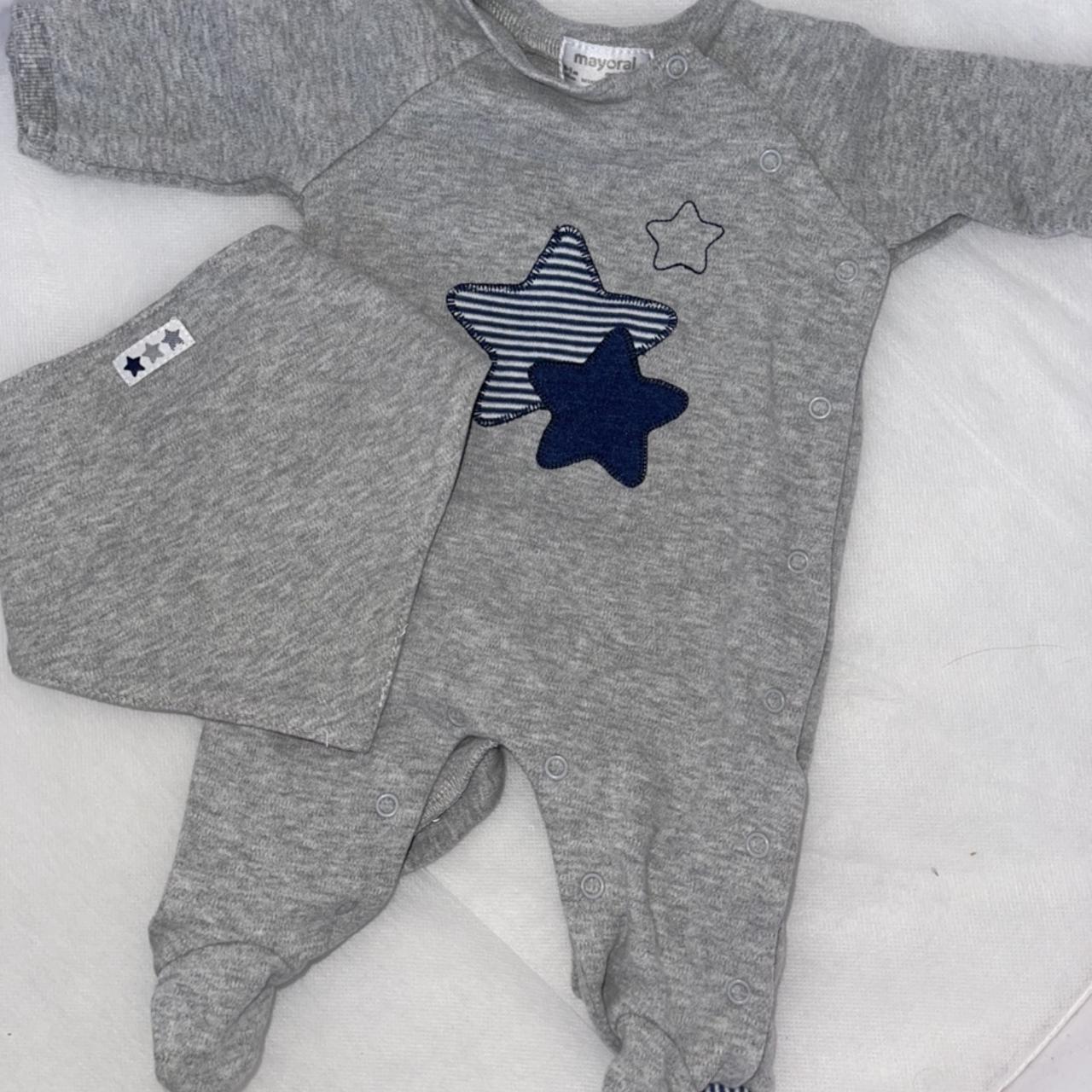 Mayoral grey star baby grow newborn RRP £32 - Depop
