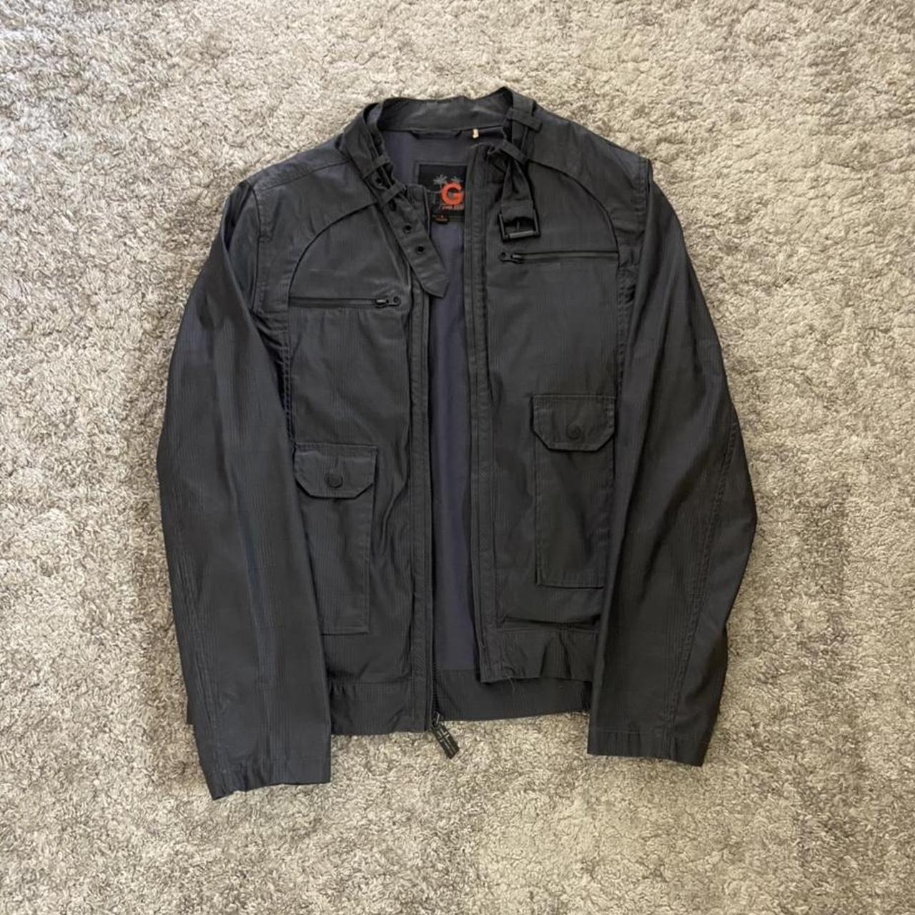 Guess Grey Punk/Grunge Jacket Size: small... - Depop