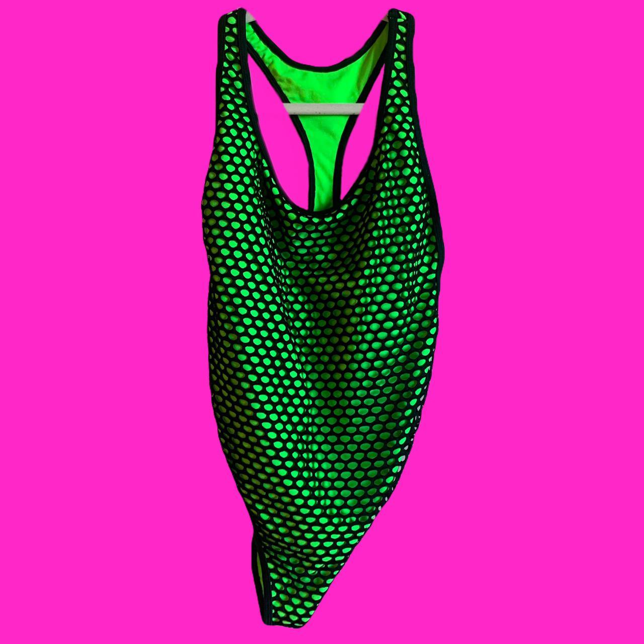 💚NEON GREEN FISHNET BODYSUIT💚 Super fun bodysuit... - Depop