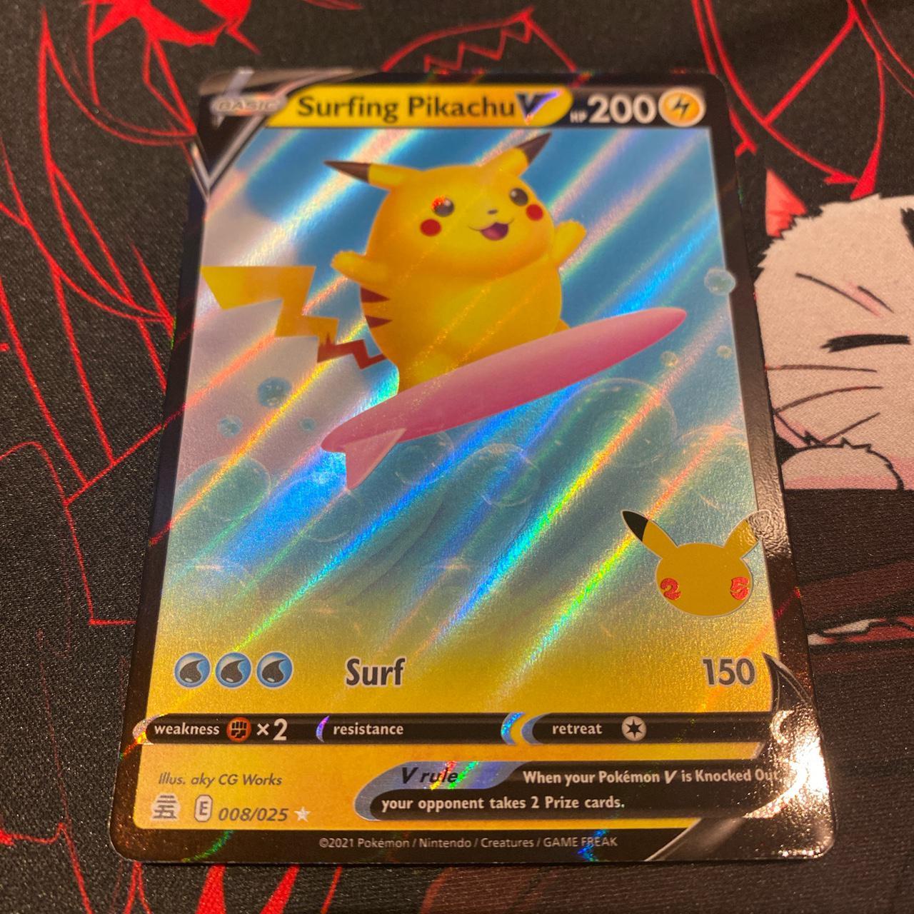 Celebrations Surfing Pikachu V 008/025 Fresh Pull... - Depop