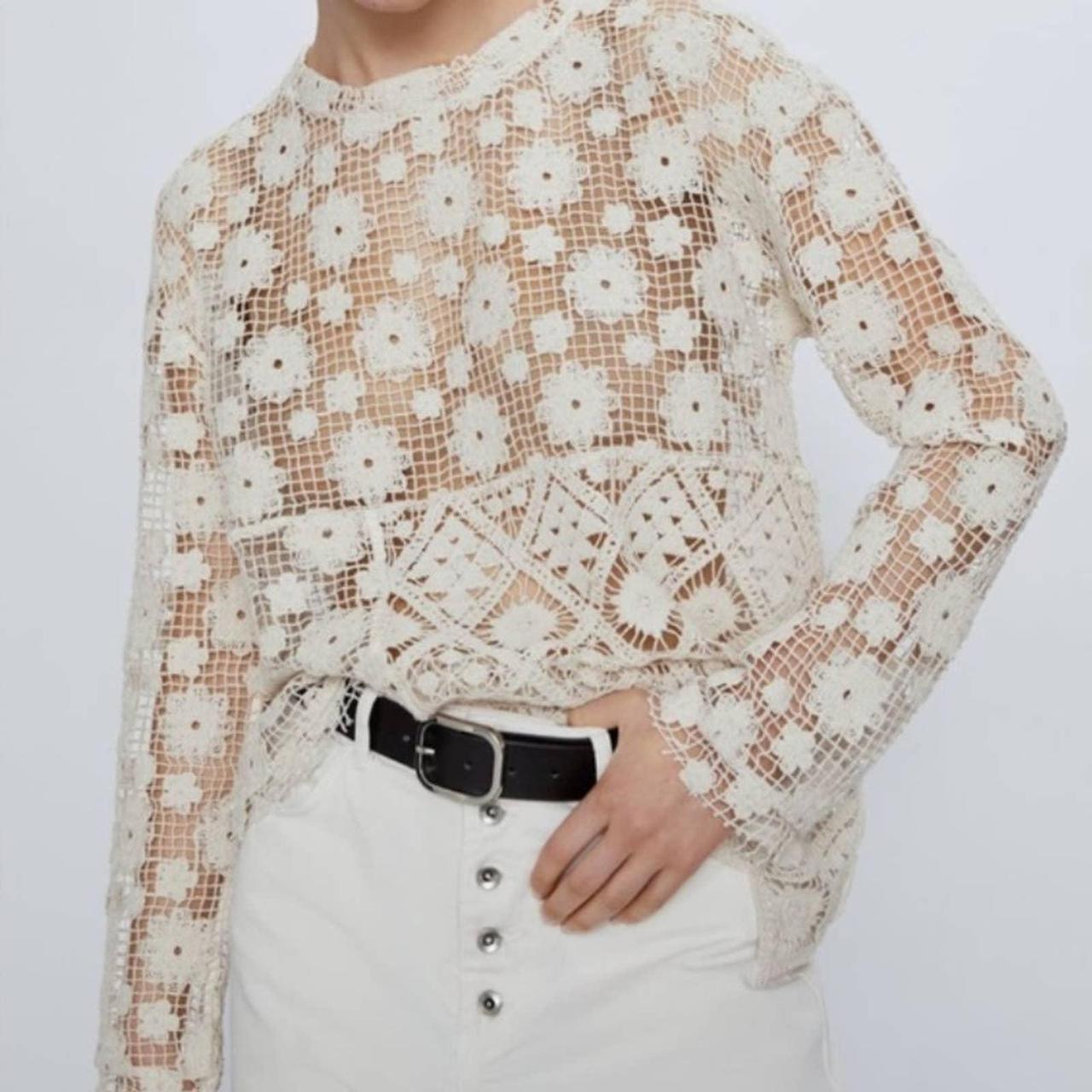 ZARA CROCHET TOP SIZE SMALL 9173 / 025 / 712 ZARA... - Depop