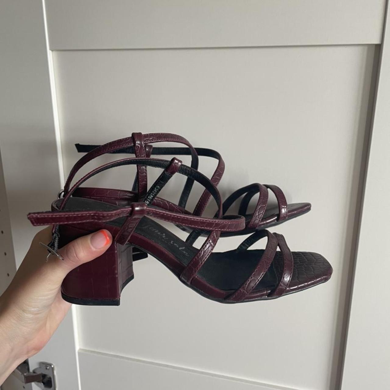 NEW LOOK burgundy/dark red medium heels! Worn a... - Depop